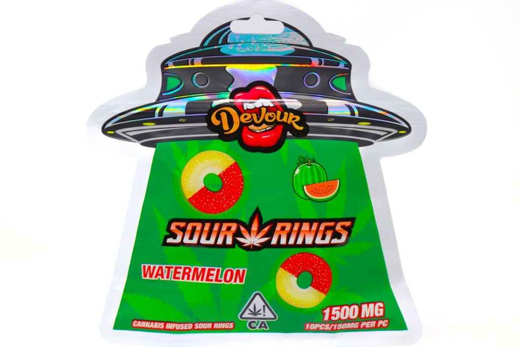 Devour Edibles (1500mg) – Sour Rings Watermelon - Cali Canna