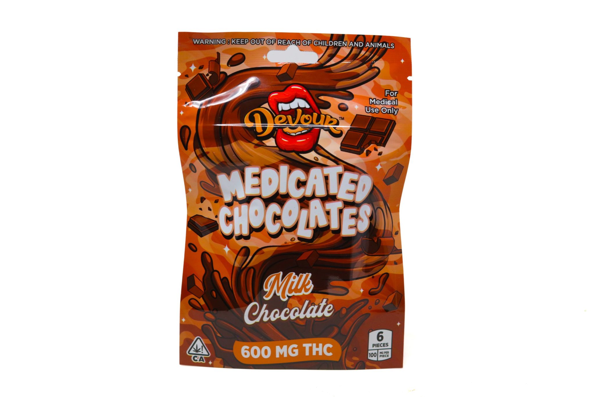Devour Medicated Chocolates (600mg) - Milk Chocolate - Cali Canna