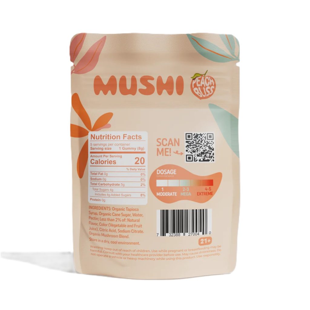 Mushi Magic Gummies (5g) – Peach Bliss - Cali Canna